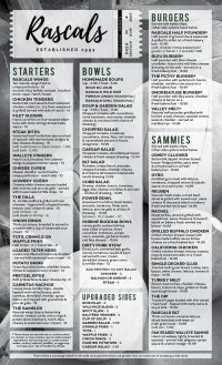 Main Menu | Rascal's Bar & Grill