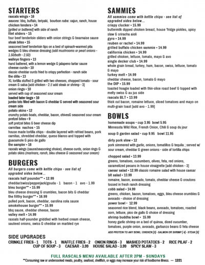 Brunch Menu | Rascal's Bar & Grill
